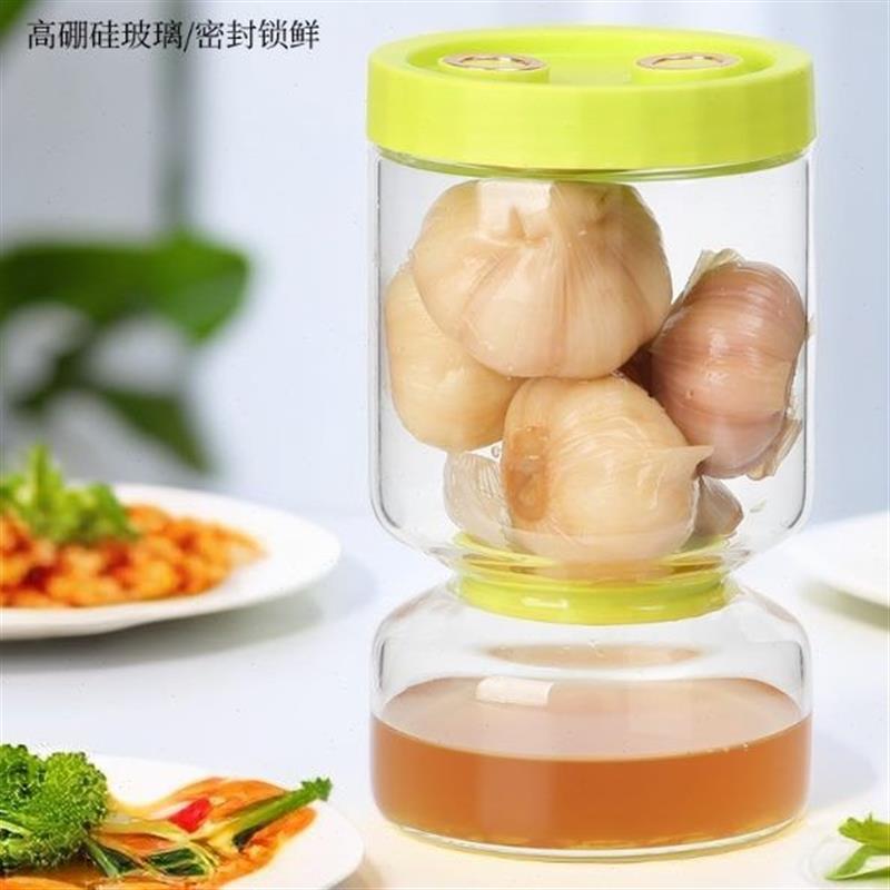 热销新品耐高温玻璃翻转泡菜罐腌制萝卜干橄榄菜干湿分家用密封罐