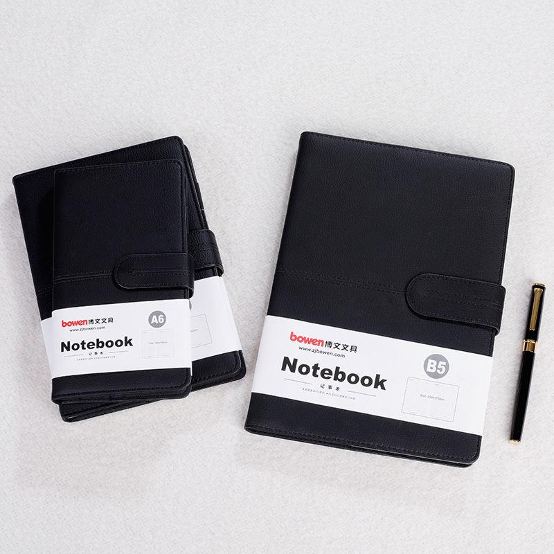 bowen博文//简约商务记事本PU皮质磁扣油边笔记本