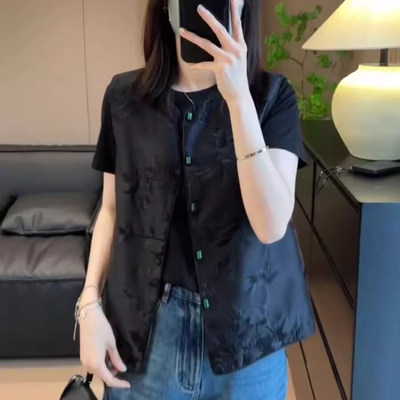 新中式无袖马甲女夏新款背心上衣