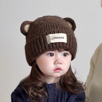 宝宝帽子冬季加厚套头帽针织护耳
