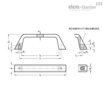 ElesaGanter伊莉莎冈特U型手柄GN728.5不锈钢U形机柜手柄