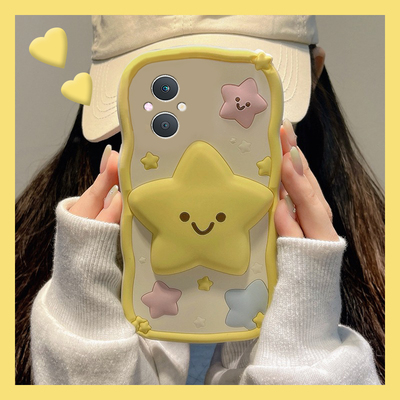 彩色星星适用oppoa6pro手机壳a6max卡通a6gt趣味a6i可爱a58x呆萌a93s立体a5por创意a72a32a97硅胶a95软壳0pp0
