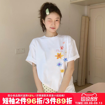 ulzzang小众复古短袖t恤潮