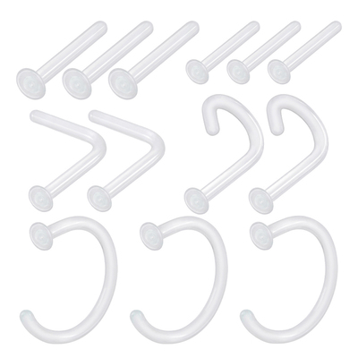 透明玻璃材质直杆弯杆鼻钉