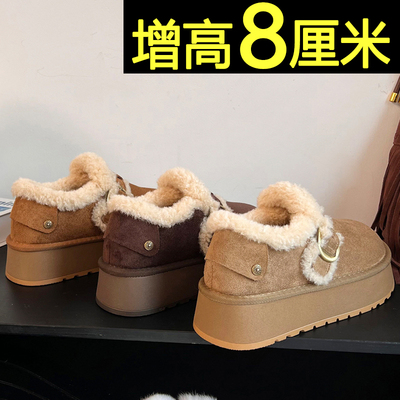 内增高厚底加绒勃肯鞋雪地靴