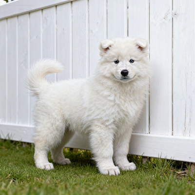 萨摩耶幼犬白色粘人纯白活物聪明