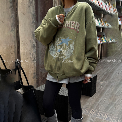 秋冬新款立领卫衣外套女棒球服