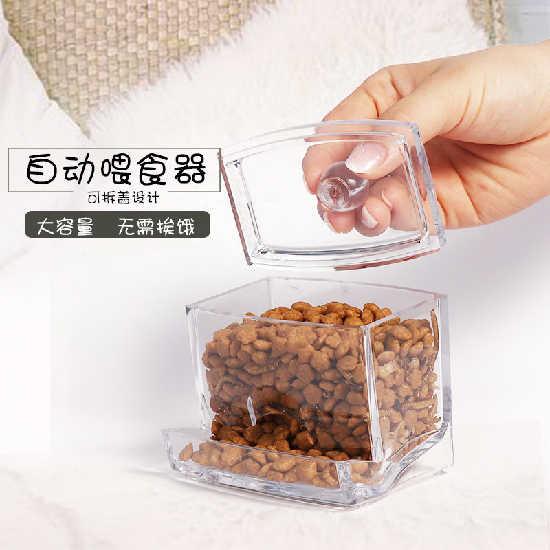 仓鼠自动喂食器刺猬花枝鼠食盆防翻大容量可掀盖小号松鼠蜜袋鼯