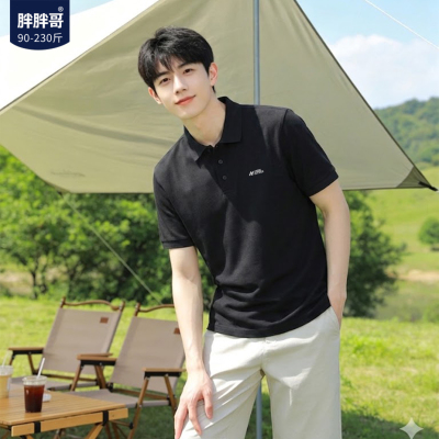 胖胖哥PPGE男士夏季新款休闲短袖T恤衫潮流小印花简约POLO衫