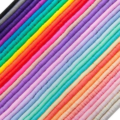 350pcs 6mm Flat Round Polymer Clay Beads, Loose Spacer