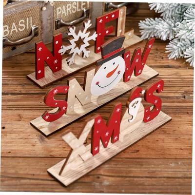 christmas decoration Creative wooden lettering 圣诞摆件