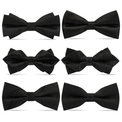 1PCS Bow Ties for Men Wedding Bowtie Black Neck Tie Adjusle
