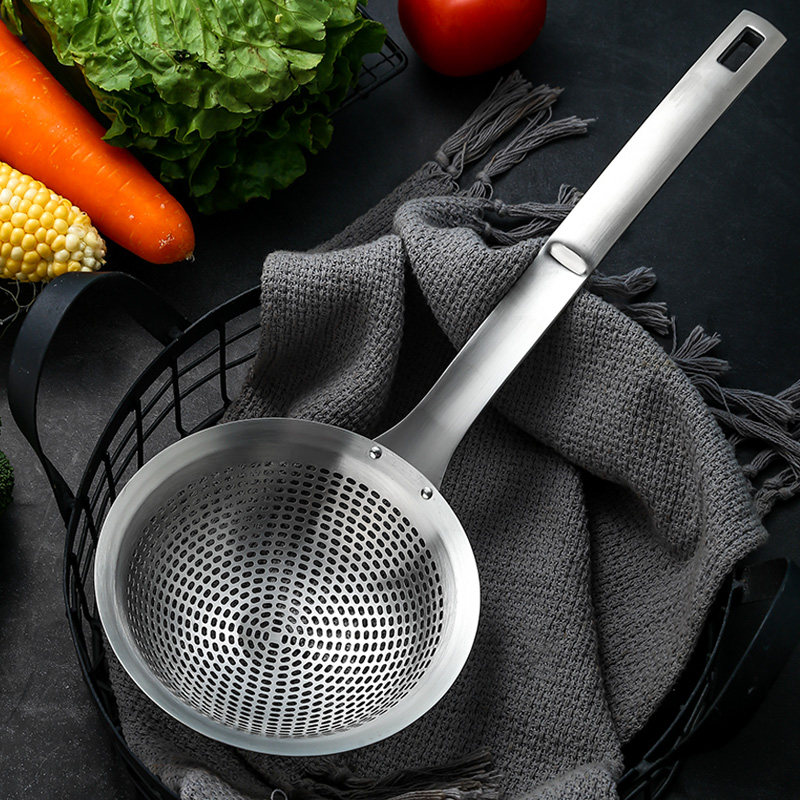 304不锈钢火锅漏勺一体成型家用厨房滤沥油捞面饺子笊篱焯水神器_虎窝淘