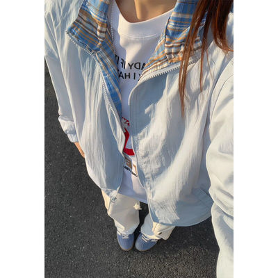 fitcheck格子防晒衣夹克男款夏季复古设计感无帽上衣美式翻领外套