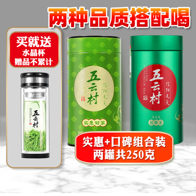2026新茶信阳毛尖茶绿茶茶叶组合共250克明前雨前特级嫩芽