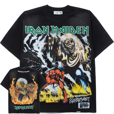 26SS美式高街暗黑系REP联名Iron Maiden野兽印花男女短袖T恤情侣