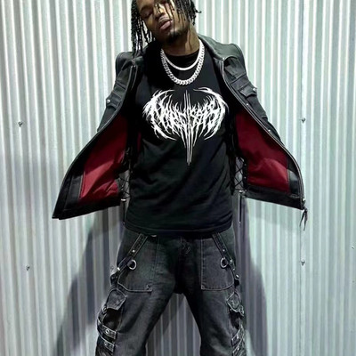 美式高街playboi carti 款opium风格坎肩打底背心汗衫无袖T恤男女