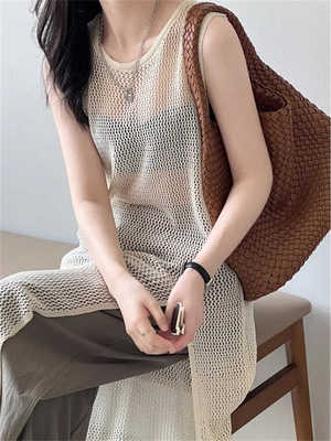 长裙设计开叉夏季气质针织潮小众