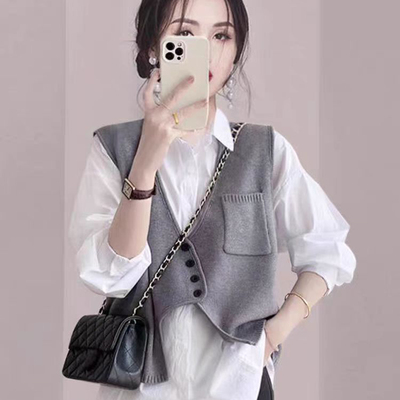 独特别致不规则无袖马甲女春夏款