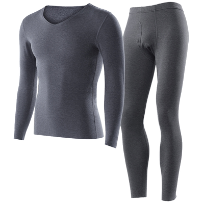 韩玛斯无痕暖绒保暖内衣男士套装