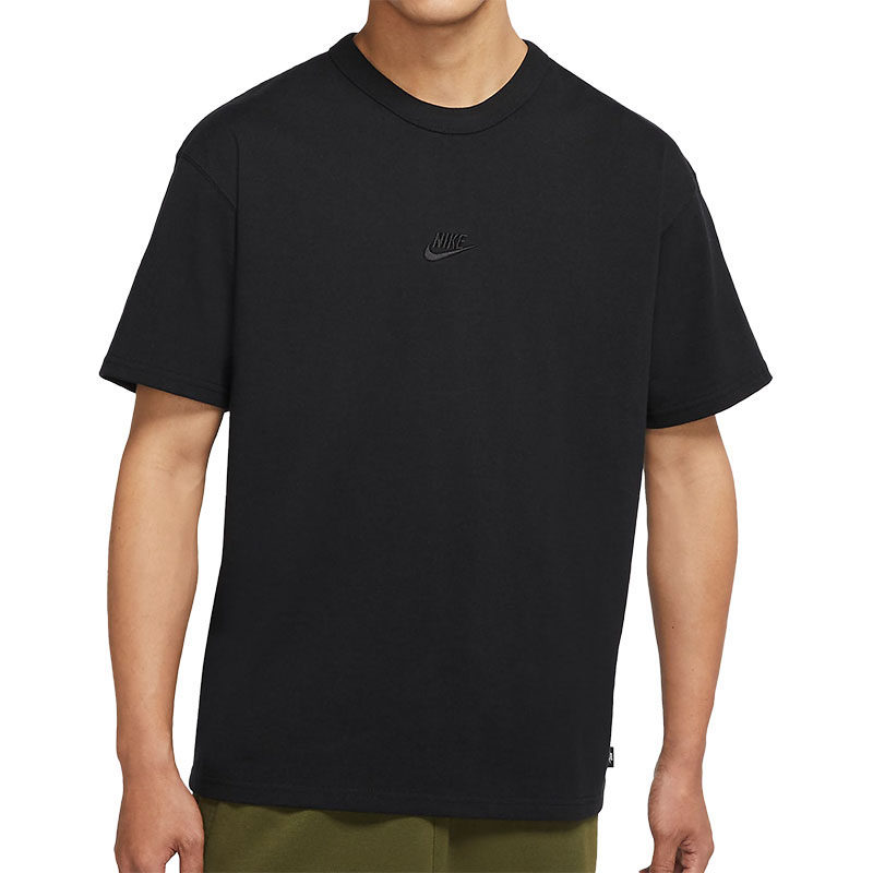 Nike耐克男子纯色运动休闲训练跑步logo圆领短袖T恤 DO7393-010_虎窝淘