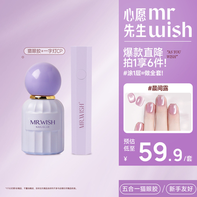 MR.WISH心愿先生五合一猫眼甲油胶2026新款爆款指甲油一步胶美甲