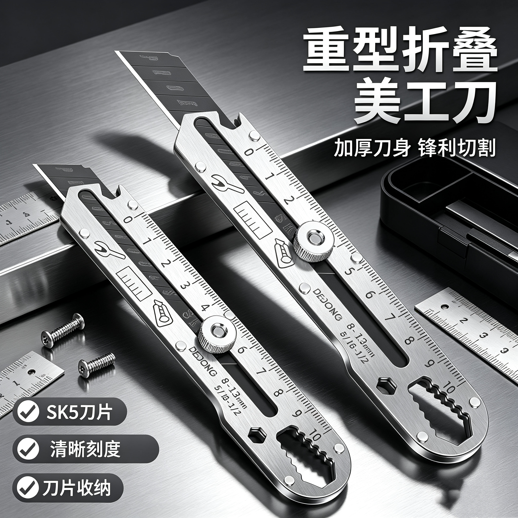 不锈钢美工刀多功能重型金属加厚美工刀壁纸刀工业刀具手工快递刀