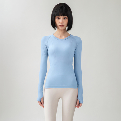 普拉提长袖运动t恤女罩衫Swiftly Tech修身瑜伽上衣速干健身服