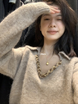 一勺甜 hers气质精致日常通勤小香保暖毛衣女2025冬季上衣10582#