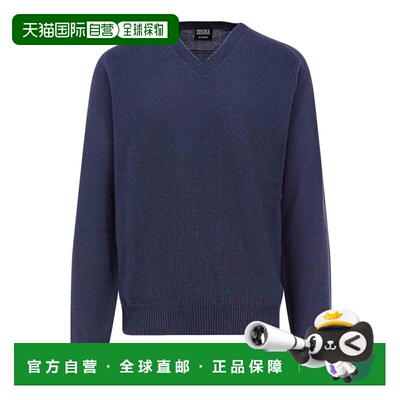 ZEGNA 男士针织衫 UGK68A2400B06 AW2025 蓝色 Cashmere sweater