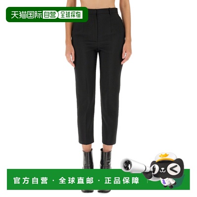 ALEXANDER MCQUEEN 女士休闲裤 585118 AW2023 黑色直筒裤