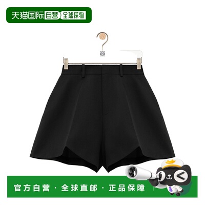 LOEWE 女士短裤 S540Y1AX021100 SS2025 黑色环腰带 短裤休闲裤