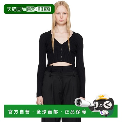 1h可退 潮奢 Courreges 女士 黑色 Solar Light Rib 开衫 225MGI0