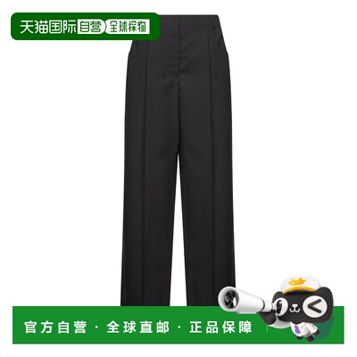 FENDI 女士休闲裤 FR6655AQ3HF0GME AW2025 黑色 PANTALONE直筒裤