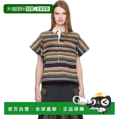 Sacai 女士 多色 Horizontal Stripe Polo 衫 2608379615BROWNxBE