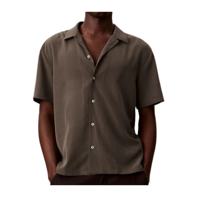 1h可退 香港直邮CALVIN KLEIN 男士衬衫 LV04LF114G9O9 SS2026 棕