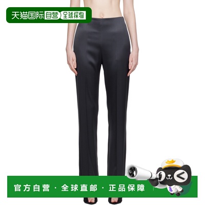 VALENTINO 女士正装裤 BRB785A8HF8J SS2026 压褶黑色休闲裤女装