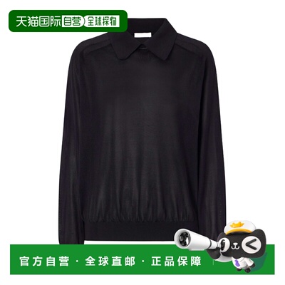1h可退 KHAITE 女士POLO衫 18286331200 AW2026 黑色 真丝针织Pol