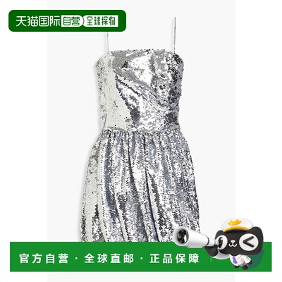 1h可退 潮奢 Simkhai 女士 Mallory 褶皱珠片薄纱迷你连衣裙 6231