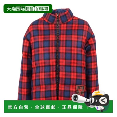 FENDI 男童大衣 JUA243AUKJF1SAX AW2025 红色 格纹棉服