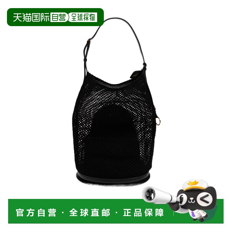 ALAIA 女士水桶包 AA1L6006I249999 AW2026 黑色 大号绒面网眼水