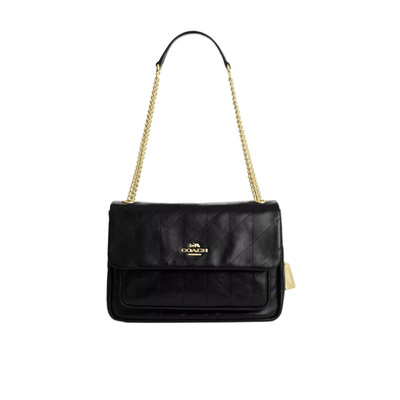 COACH 女士单肩包 CCZ62IMBLK SS2024 黑色 Elodie 绗缝斜挎包