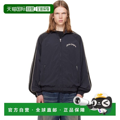 Palm Angels 棕榈天使 男士 黑色 Curved Logo Vintage Windbreak