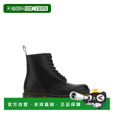 1h可退 潮奢 Dr. Martens 马丁大夫 女士 1460 黑色皮质短靴 1182
