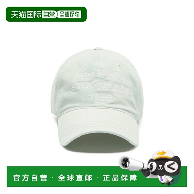 ACNE STUDIOS 男士帽子 C40477CKN AW2026 白色 水洗LOGO棒球帽