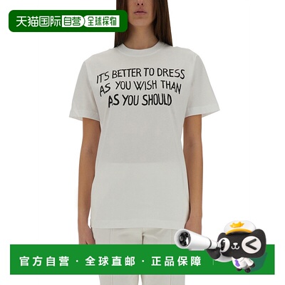 1h可退 MOSCHINO 女士T恤 071105411001 SS2025 白色 Printed t-s