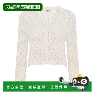 1h可退 CHLOÉ 女士针织衫 CH26AMC10850101 AW2026 白色 镂空针织