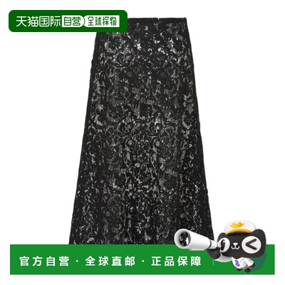 FENDI 女士半身裙 FQ7756B1U2F0QA1 AW2026 黑色流苏蕾丝裙 A字裙