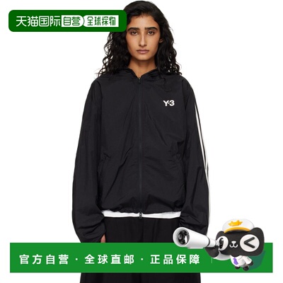 潮奢 Y-3 女士 黑色 Nylon Wired 3 Stripes 运动夹克 KF1085