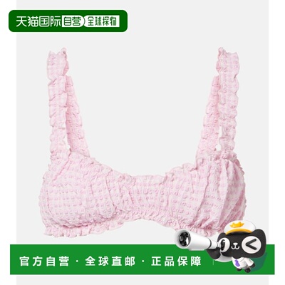 Simkhai 女士 荷叶边格纹比基尼上装 pink粉色 舒适时尚
